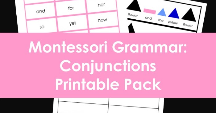 Every Star Is Different: Montessori Grammar: Conjunctions Printable Pack