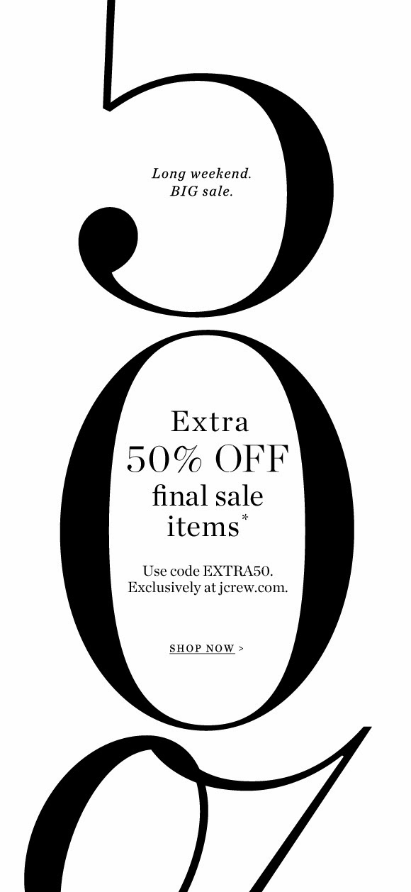 J.Crew Aficionada: Last Day! Extra 50% Off Final Sale at J.Crew