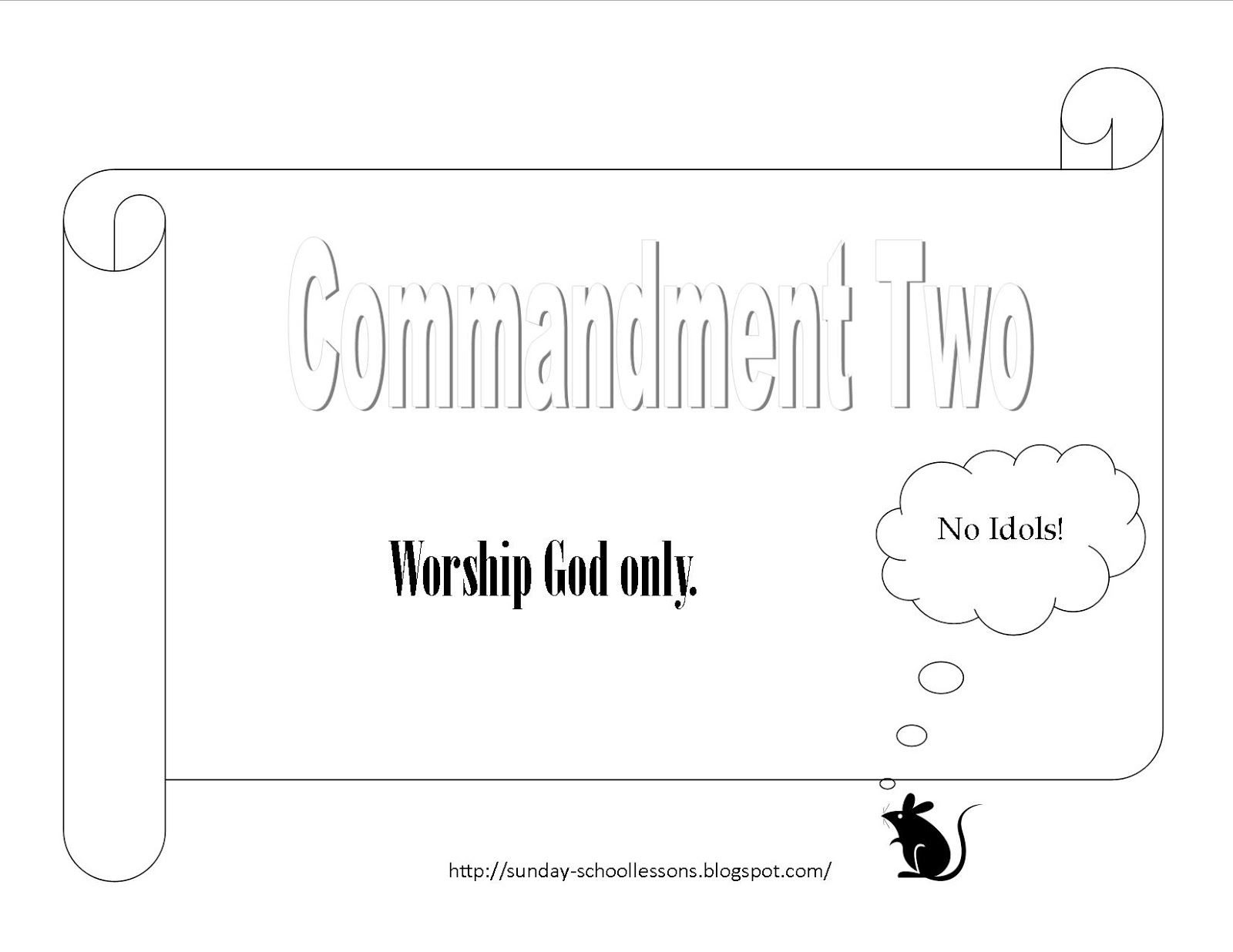 10 Commandments Coloring Page - Number Two ~ Sunday School Lessons of ...