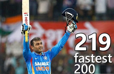 Virender Sehwag Double Century(219) in ODI Cricket | Virender Sehwag ...