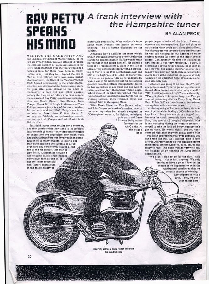 SOLO MOTORCYCLE WORKS: Ray Petty