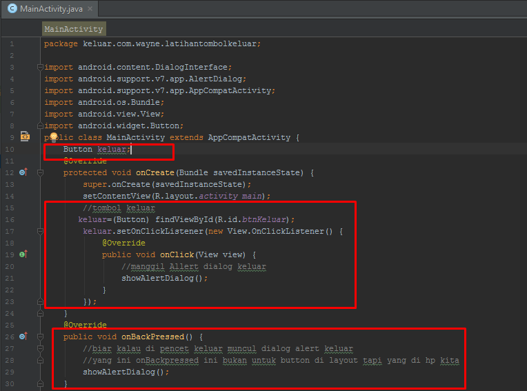Tutorial Menciptakan Tombol Keluar Aplikasi Android Di Android Studio ...