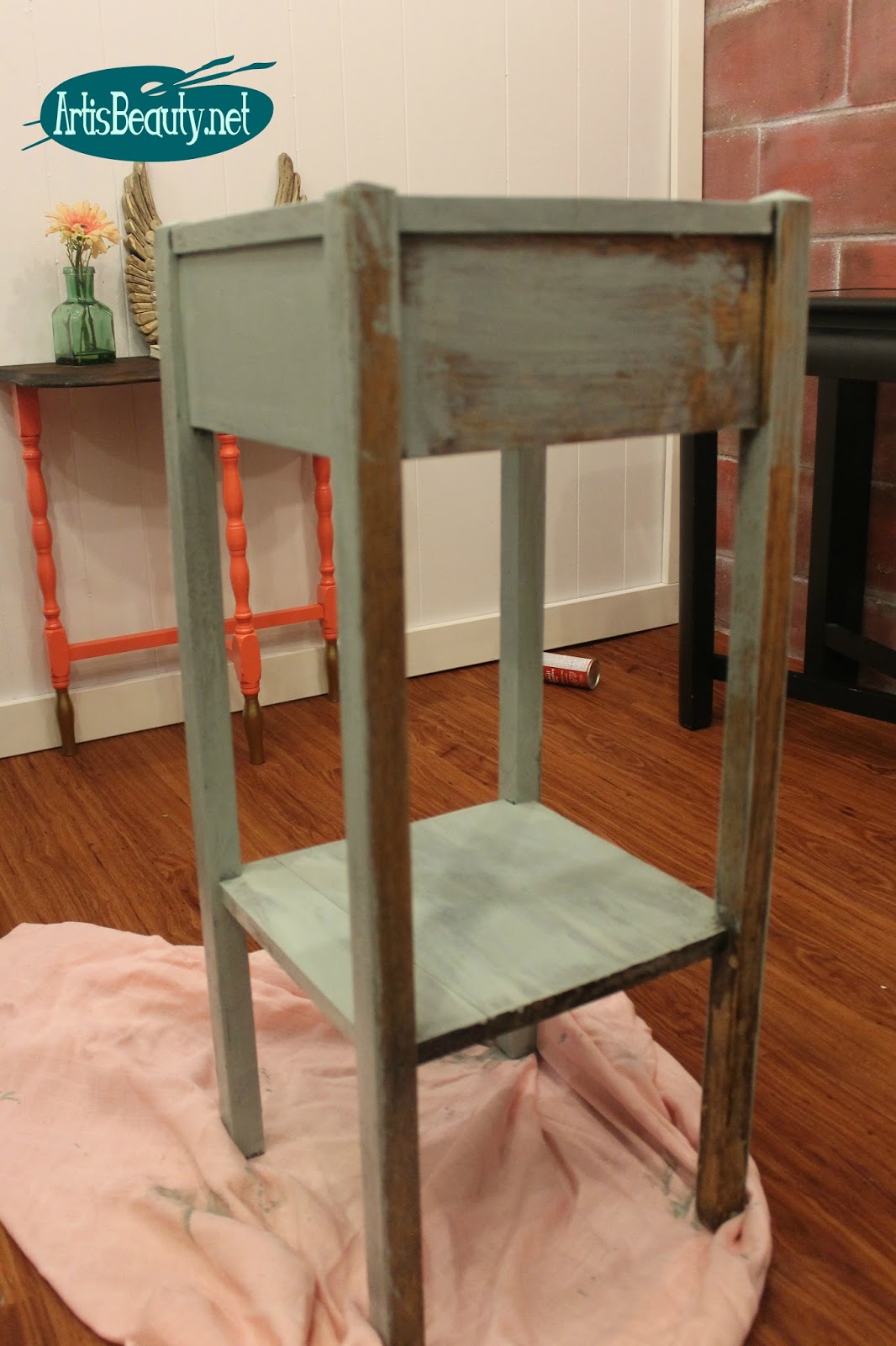 ART IS BEAUTY: Rustic Phone Table Makeover Themed Furniture Makeover