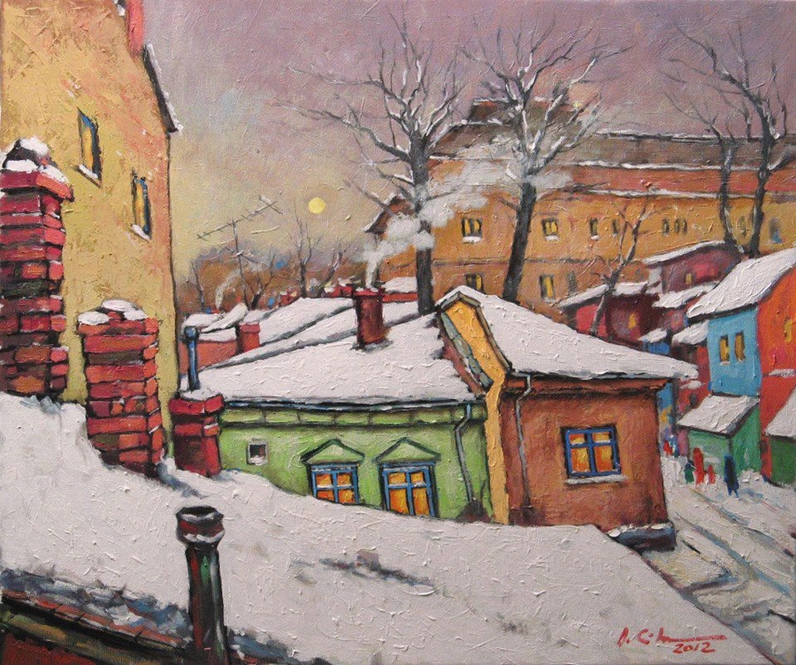 David Croitor, 1958 | Old street of Bucharest | Tutt'Art@ | Pittura ...