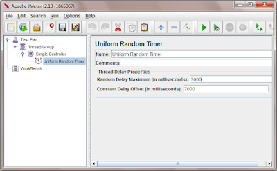 JMeter Uniform Random Timer Usage