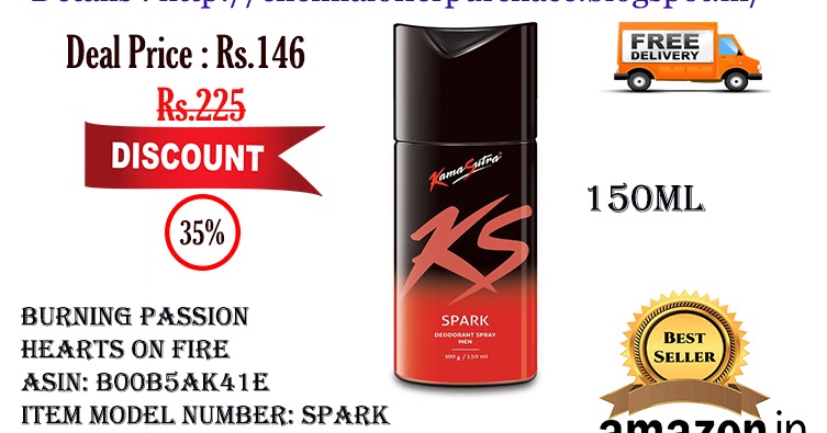 KS Kamasutra Deo for Men, Spark, 150ml - Chennai Offer Purchase