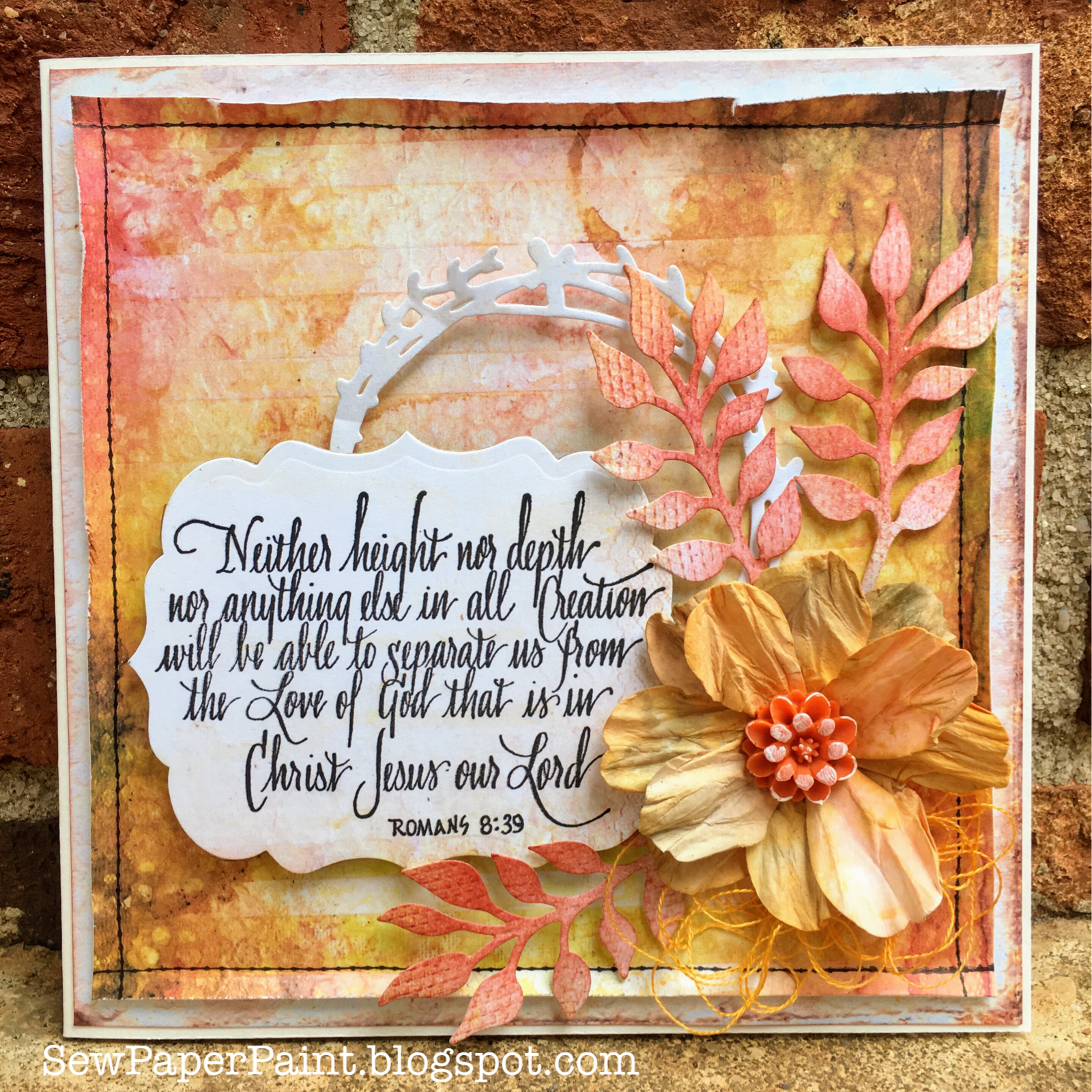 SewPaperPaint: Romans 8 Inspirational Handmade Card