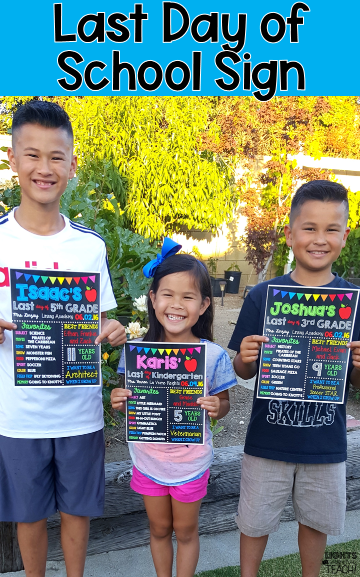 Lights... Camera... TEACH!: First and Last Day of School Signs