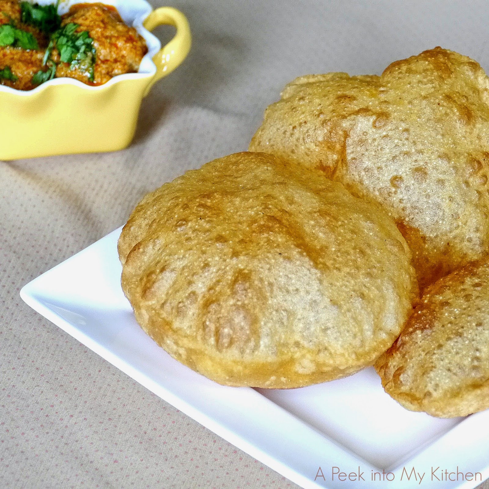 A Peek into My Kitchen: Rava Masala Poori / Puri
