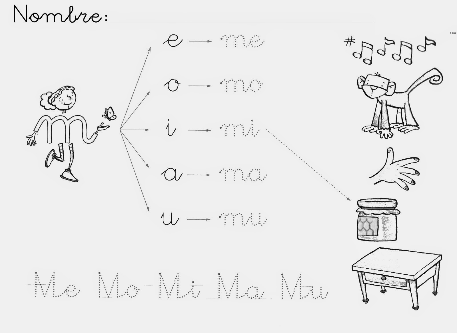 "OSITOS": GRAFÍA LETRA M