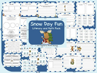A - B - Seymour: Snow Day Fun- Literacy and Math Pack
