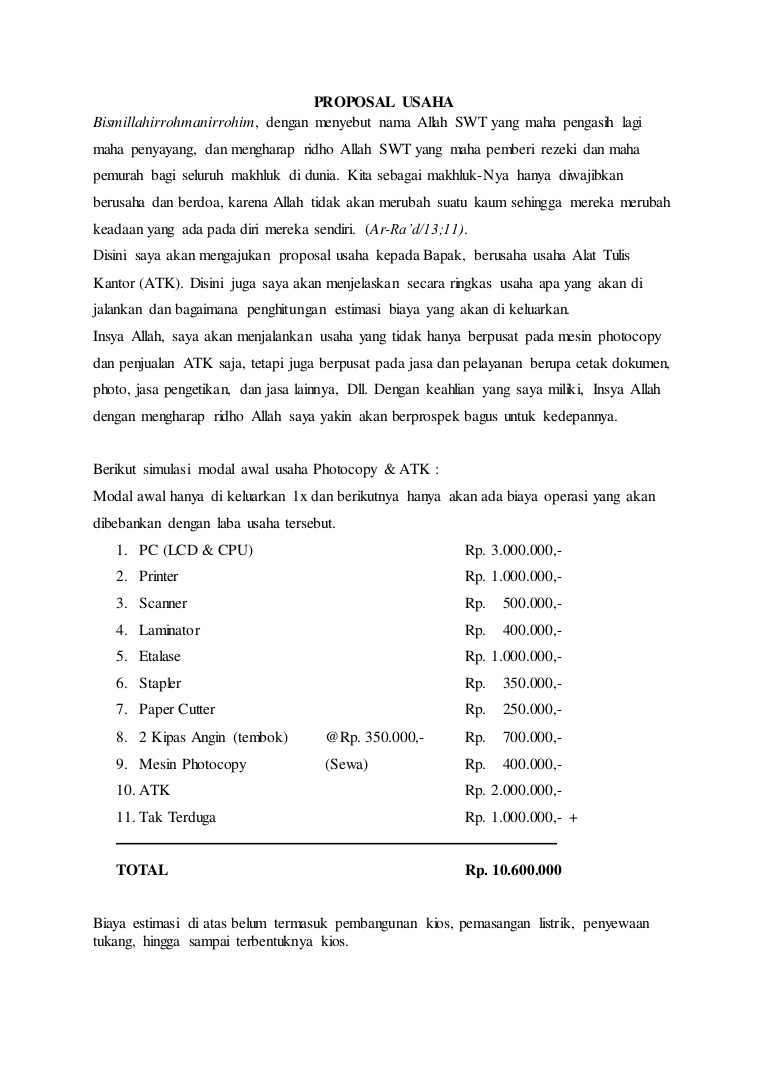 contoh proposal pengadaan barang - wood scribd indo