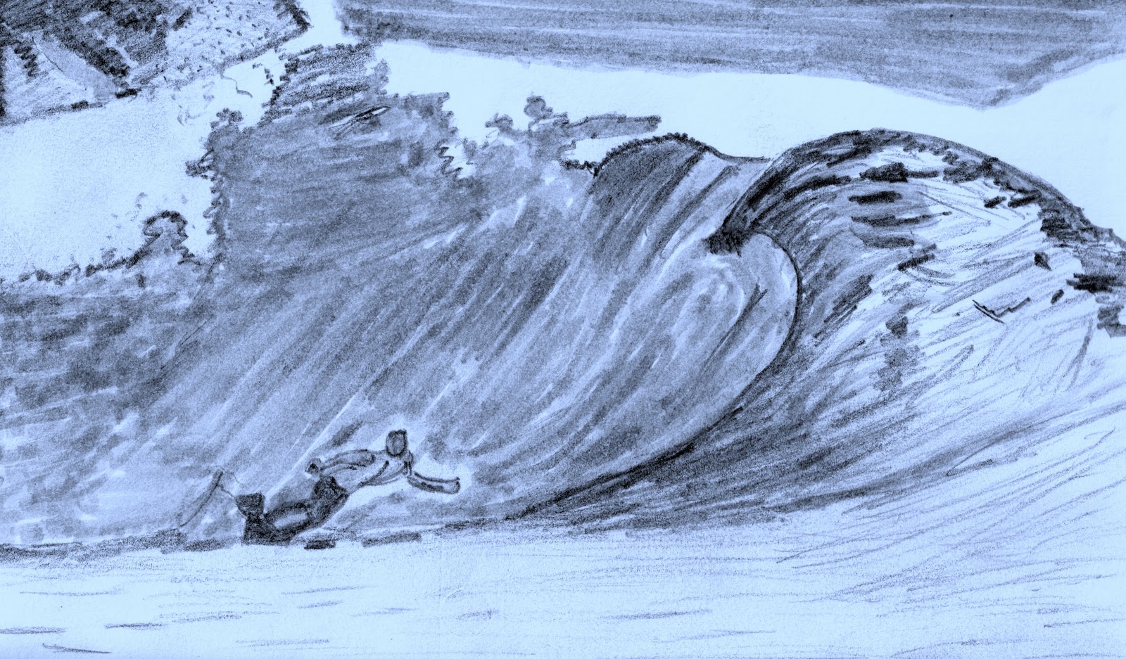 Art, Love and Life: Running at North Berwick and a surf drawing