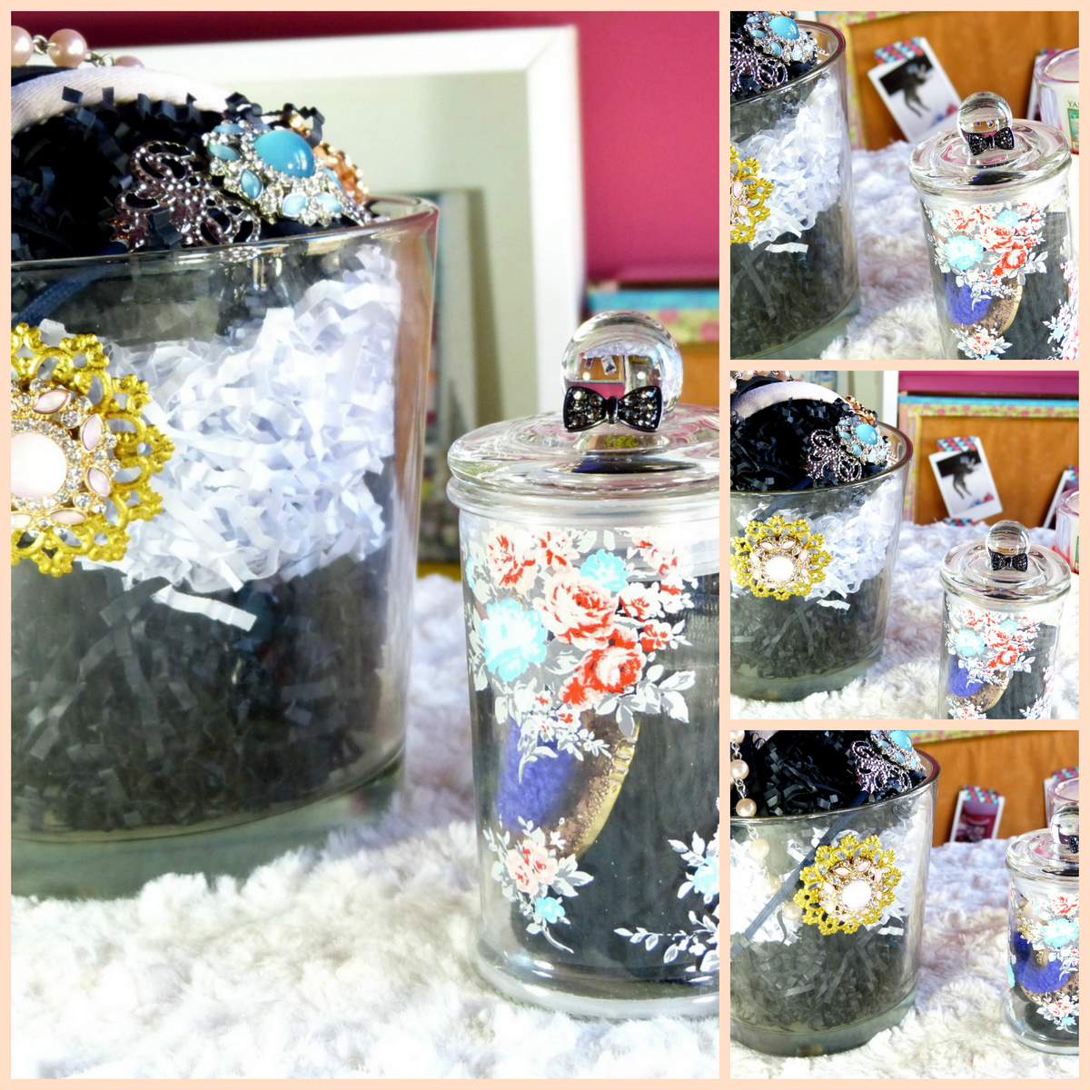 PinkGlitter: DIY | Customisation d'objets en verre pour créer de jolis rangements pour ses ...