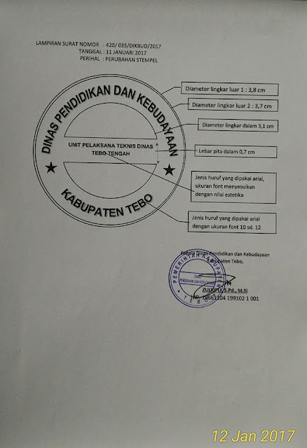 Contoh Desain Dan Ukuran Stempel Baru Untuk Sekolah dan UPTD DIKBUD Kab ...