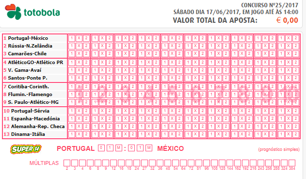 MÚLTIPLAS BASEADAS NO TOTOBOLA: totobola