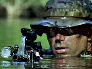 Navy Seals Emerging From Water