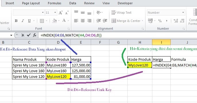 Terus belajar: Rumus Excel INDEX MATCH