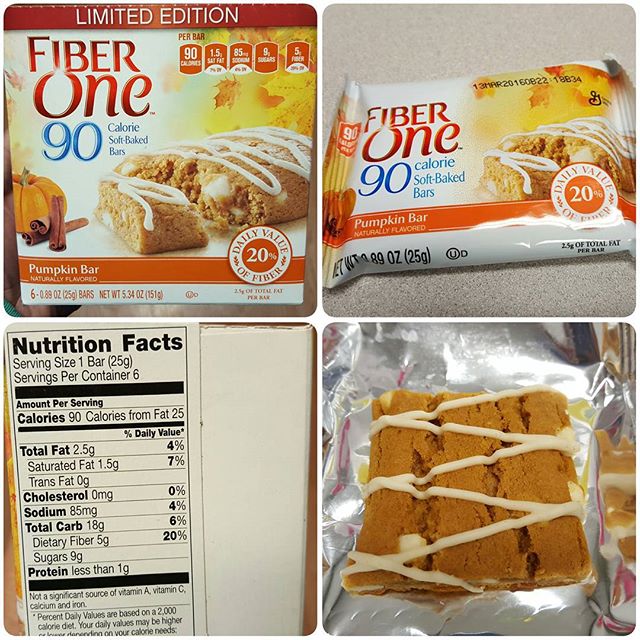 Shannon's Lightening the Load: Fiber One Limited Edition Pumpkin Bar