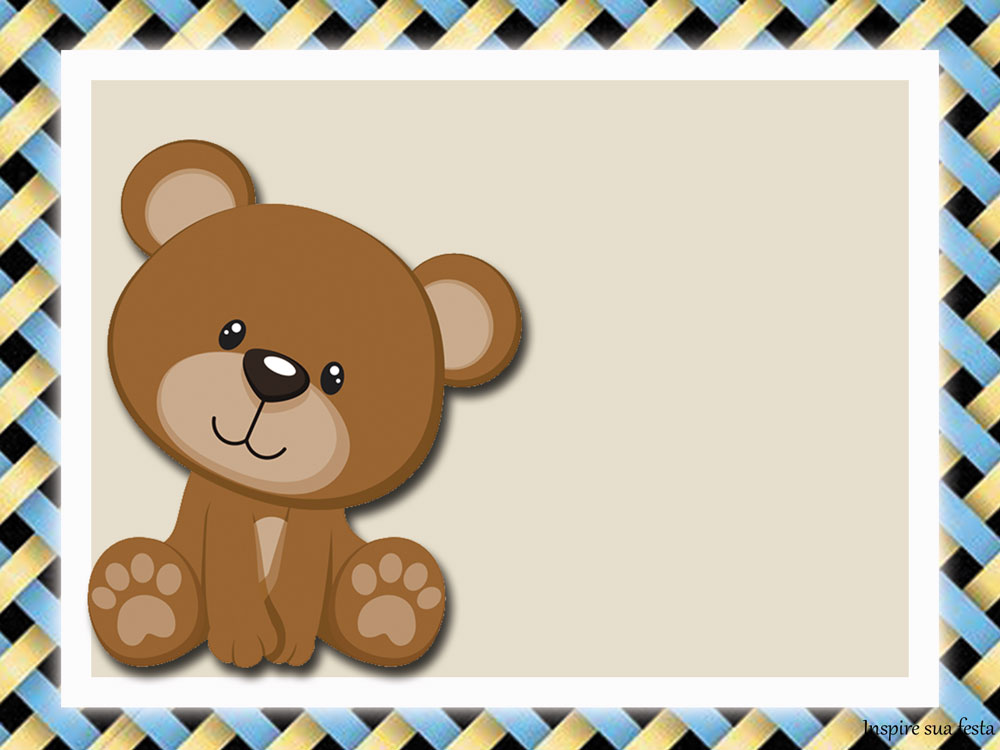 Little Bear with Lace Background: Free Download Invitations. - Oh My Baby!
