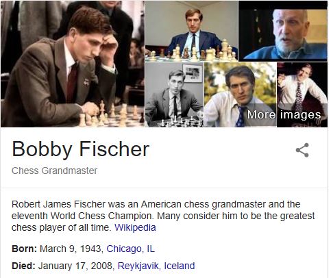Death of Bobby Fischer, Chess Grandmaster, January 17, 2008 +Super Bowl ...