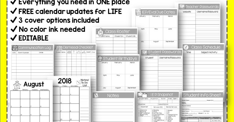 The Bender Bunch: The ONE & ONLY Special Education Teacher Planner