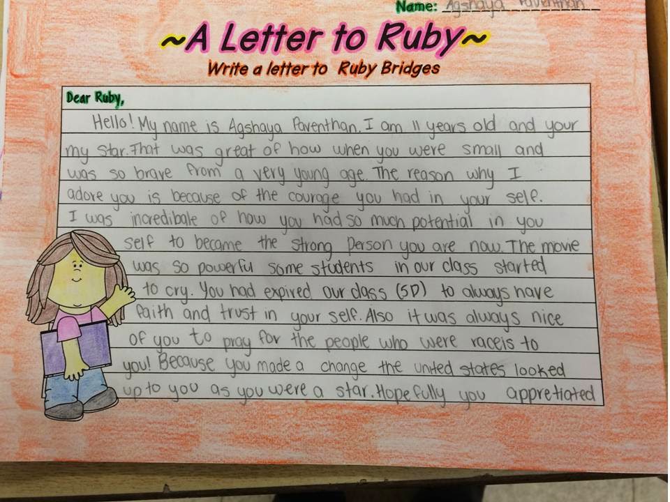 Ms Rashid: Letters to Ruby Bridges