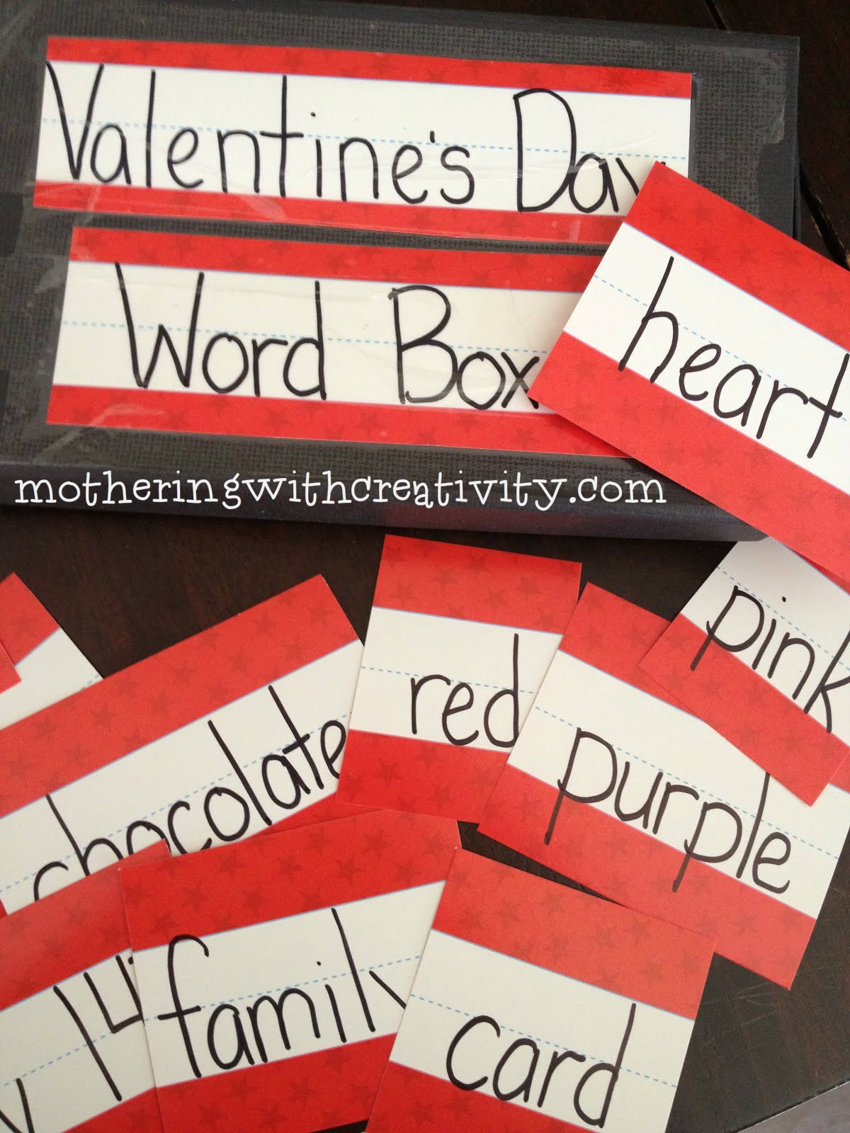 Mothering with Creativity: Valentine's Day Word Box