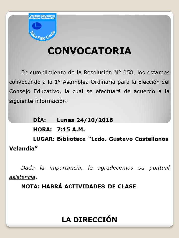 Exemplo De Uma Convocatoria