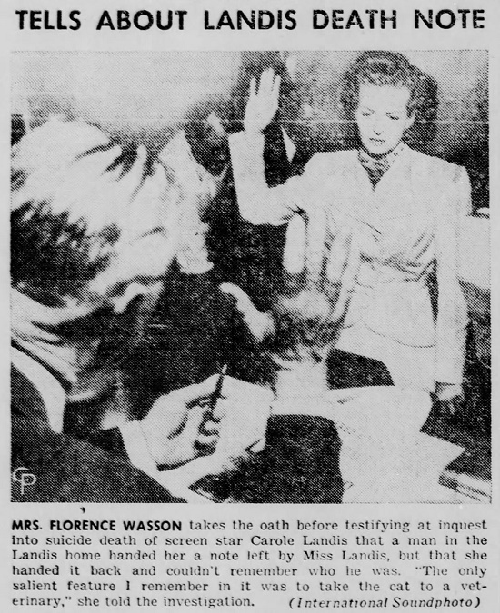 Carole Landis Death Photo