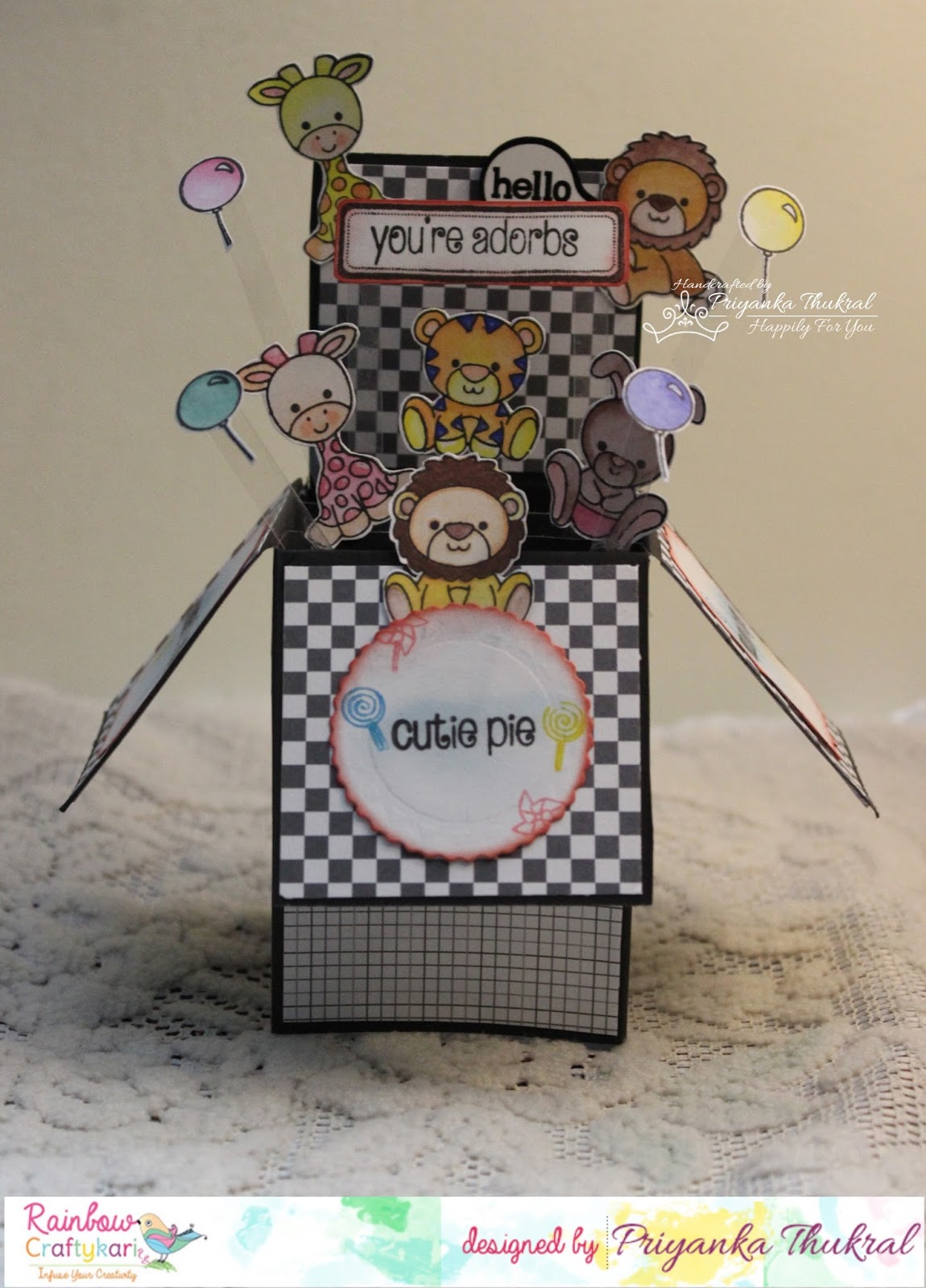 Welcome to Rainbow Craftykari Blog: Pop-Up Box Card Tutorial by DT Priyanka
