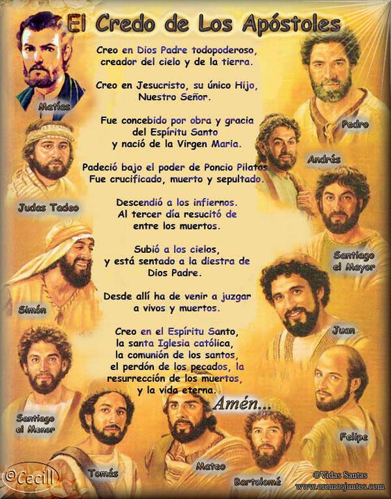 Rincón de la Oración: Estampas Oraciones del Credo de los Apóstoles