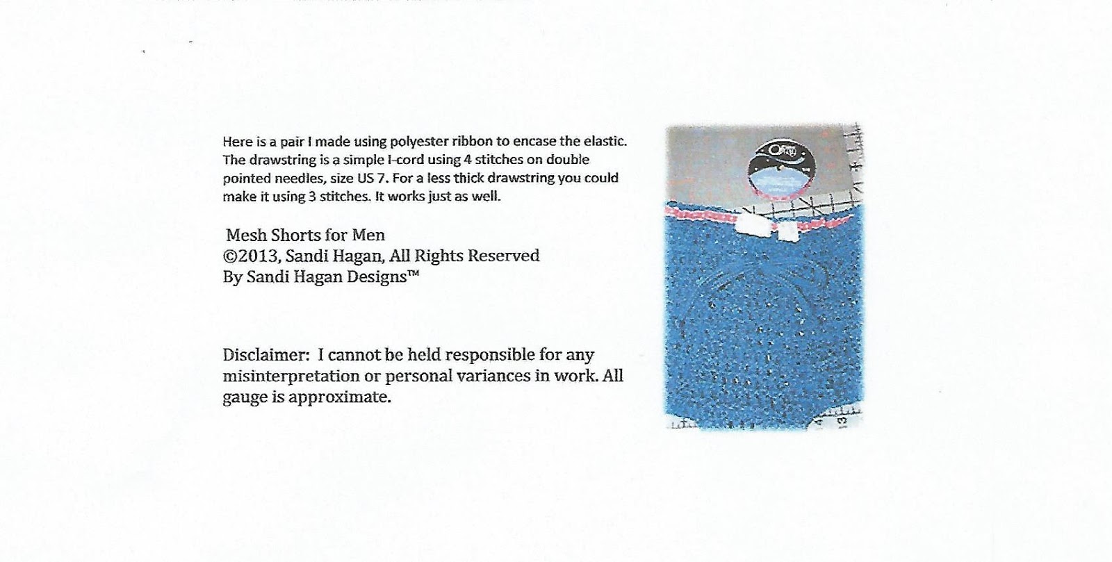 Crochet blog by Bikini Sandi: Mesh Shorts for Men, crochet pattern