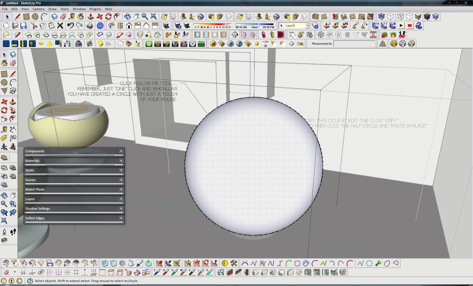 SKETCHUP TEXTURE: SKETCHUP TUTORIAL HOW TO MODELLING AN "EGG SHELL CHAIR"