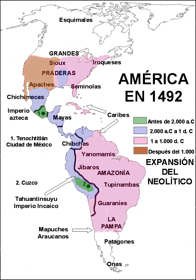 HISTOGEOMAPAS: AMÉRICA EN 1492