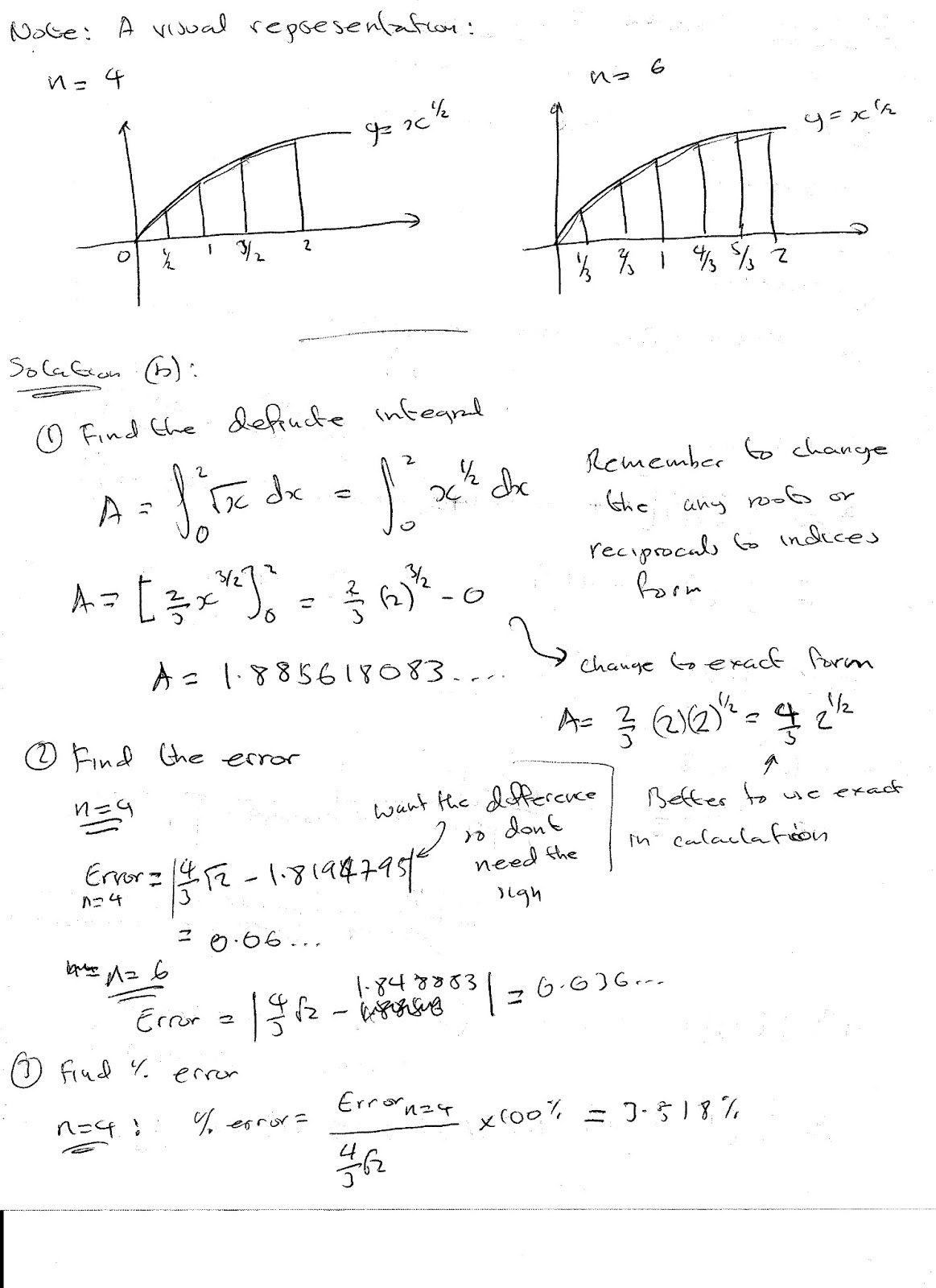 A Level Maths Notes: Integration - Definite - Trapezium Rule