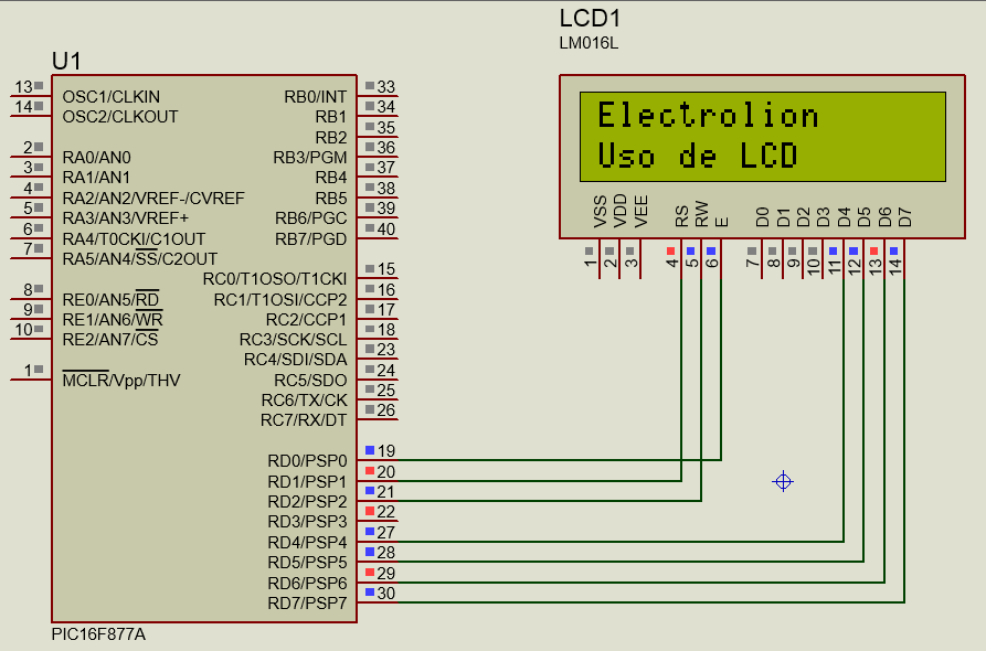 Uso del LCD con Isis Proteus y Pic C Compiler
