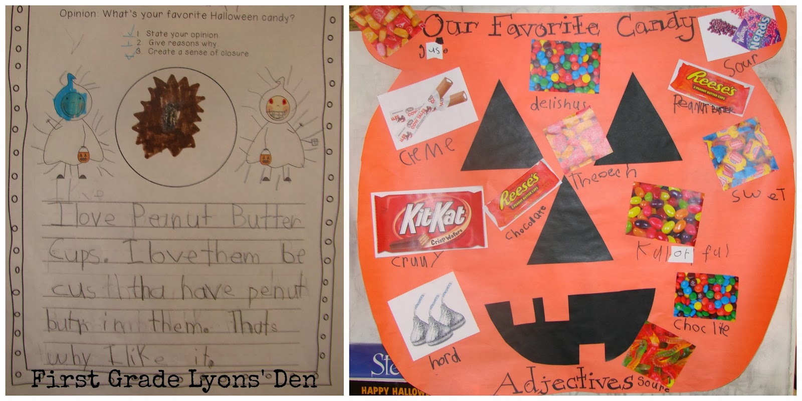 First Grade Lyons' Den: Halloween Opinion Writing