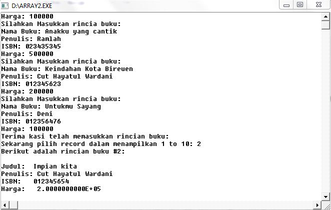 Pengertian Record dan contoh Program Record pada Pascal - Cut Hawe