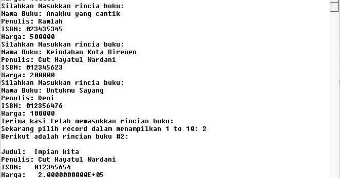 Pengertian Record dan contoh Program Record pada Pascal - Cut Hawe