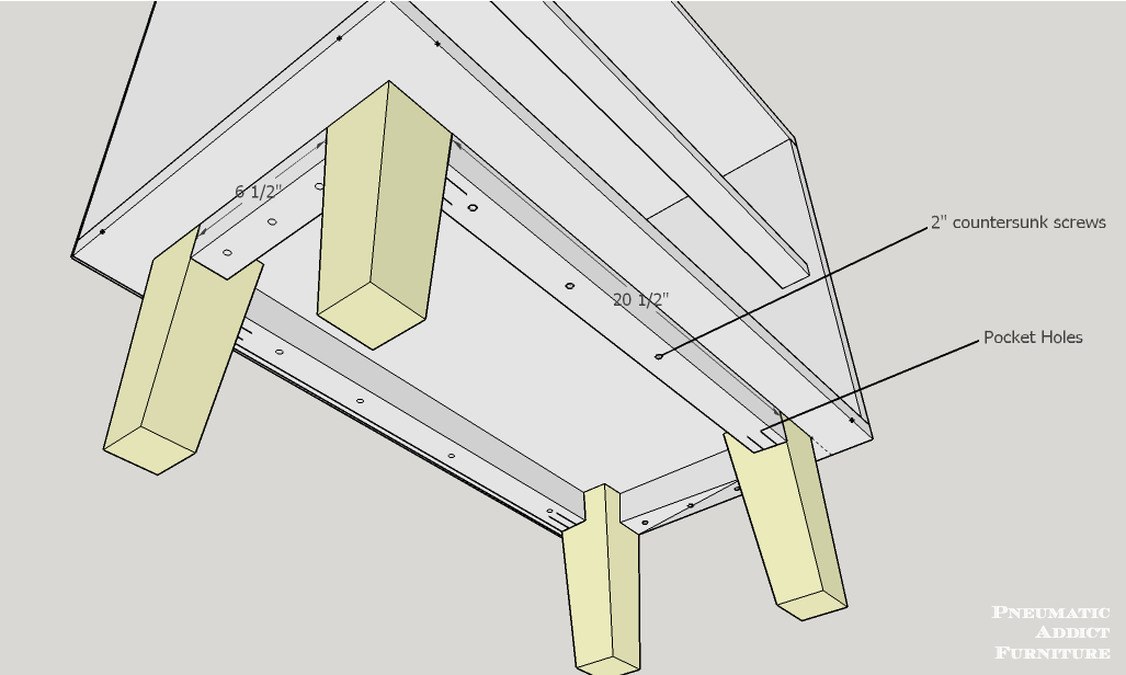 Tapered Leg Bachelors Chest | Pneumatic Addict