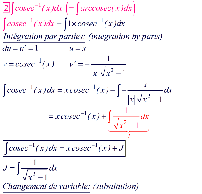 Integration of inverse trigo function.Part 2..Primitives des fonctions ...