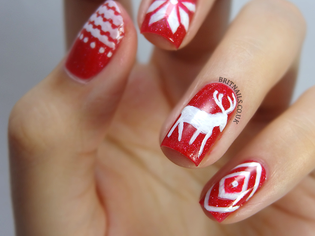 Christmas Jumper Nail Art | Brit Nails