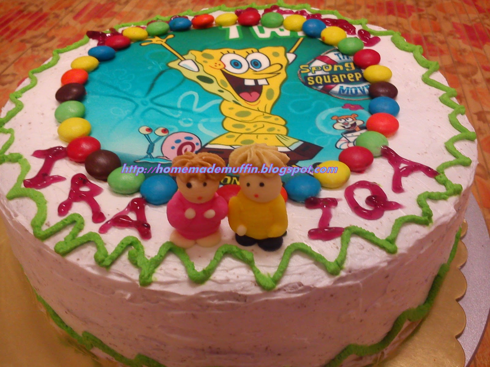 Faiza Homemade Muffin: Tempahan Kek Birthday Spongebob