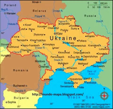 Mapa de Ucrania Politico