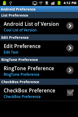 Android Beginning Bunch: Android List Of Preference