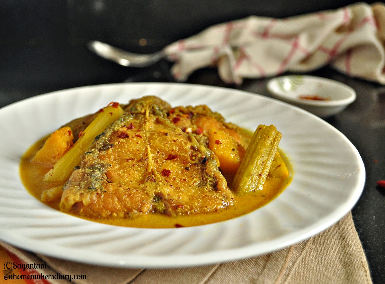 Macher Tauk (Fish in Mustard and Dry Mango sour gravy) - A Homemaker's ...