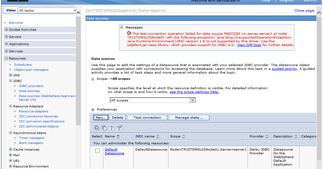 ZEN CONSULTING : HOW TO FIX A JDBC ERROR IN WAS SERVER websphere ...