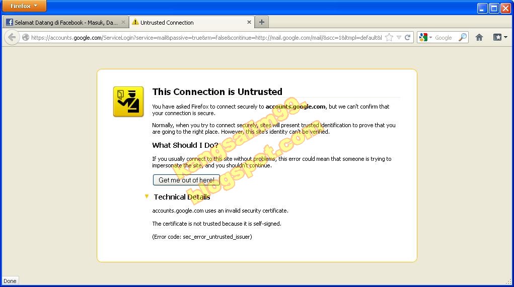 Firefox untrusted certificate not going away - strategiesmain