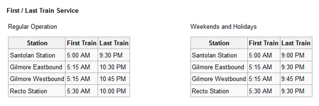 LRT-2 : First and Last Train Schedule ~ Travel, Photographs and Lifestyle